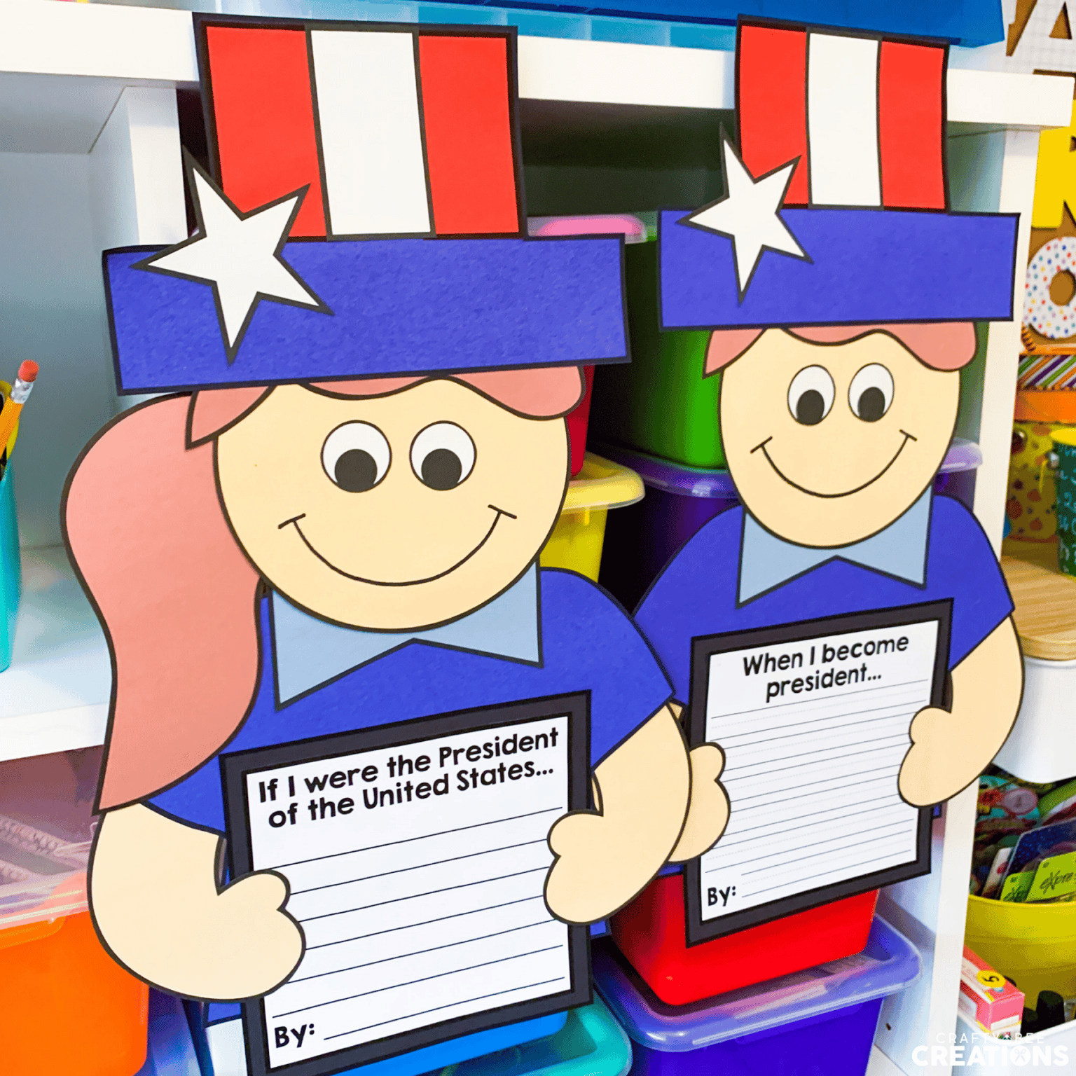 How To Use a Patriotic Writing Craft for President's Day - Crafty Bee ...