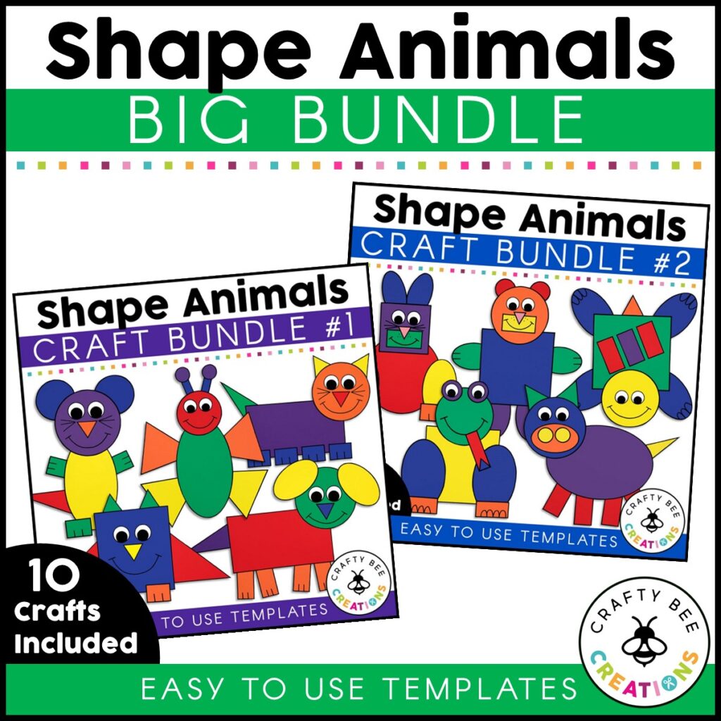 Shape Animals Craft Big Bundle - Crafty Bee Creations