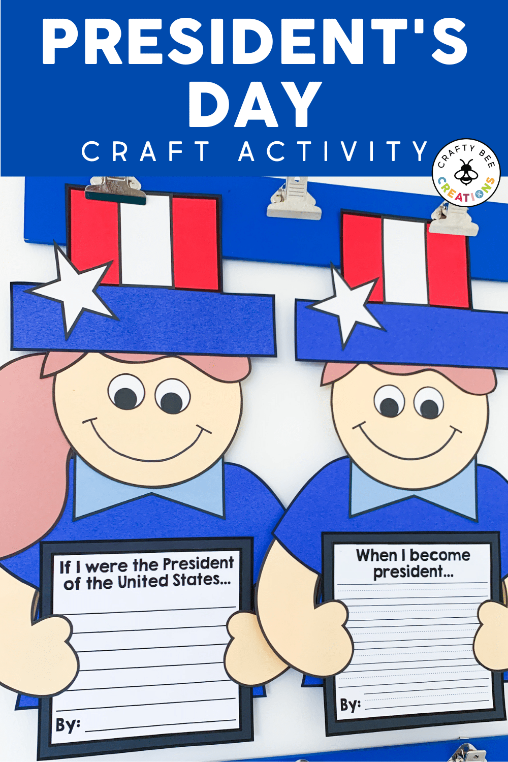 How To Use a Patriotic Writing Craft for President's Day - Crafty Bee ...