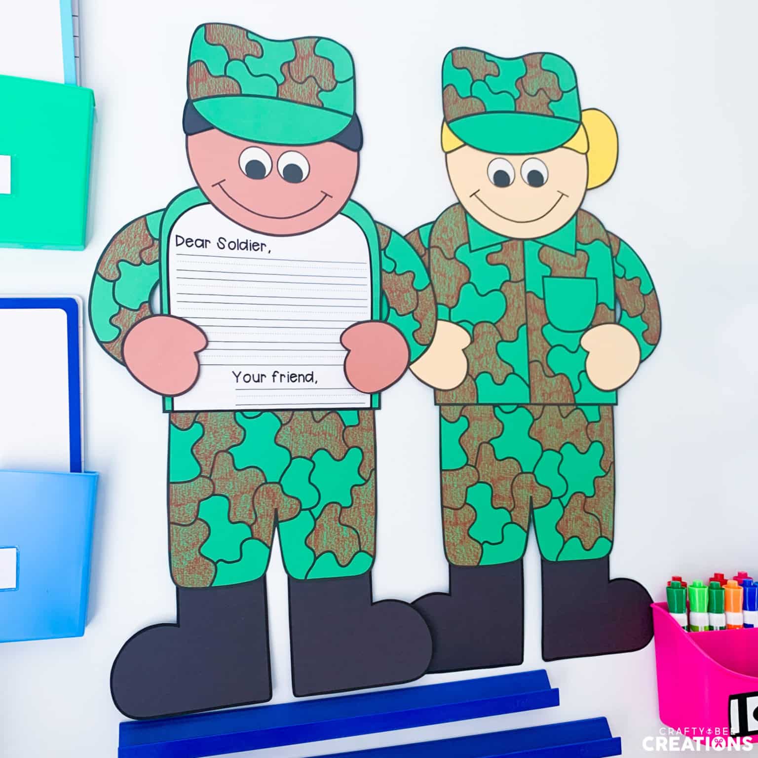 Simple Veterans Day Craft and Letter to a Soldier - Crafty Bee Creations