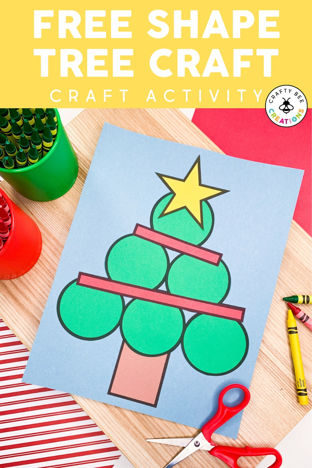 Free Christmas Tree Shape Craft for Preschool and Kindergarten