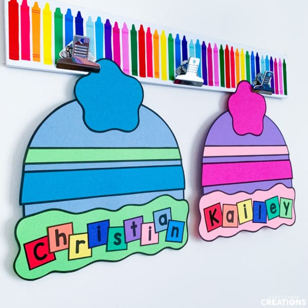 Personalized and Colorful Winter Name Hat Craft for Little Ones