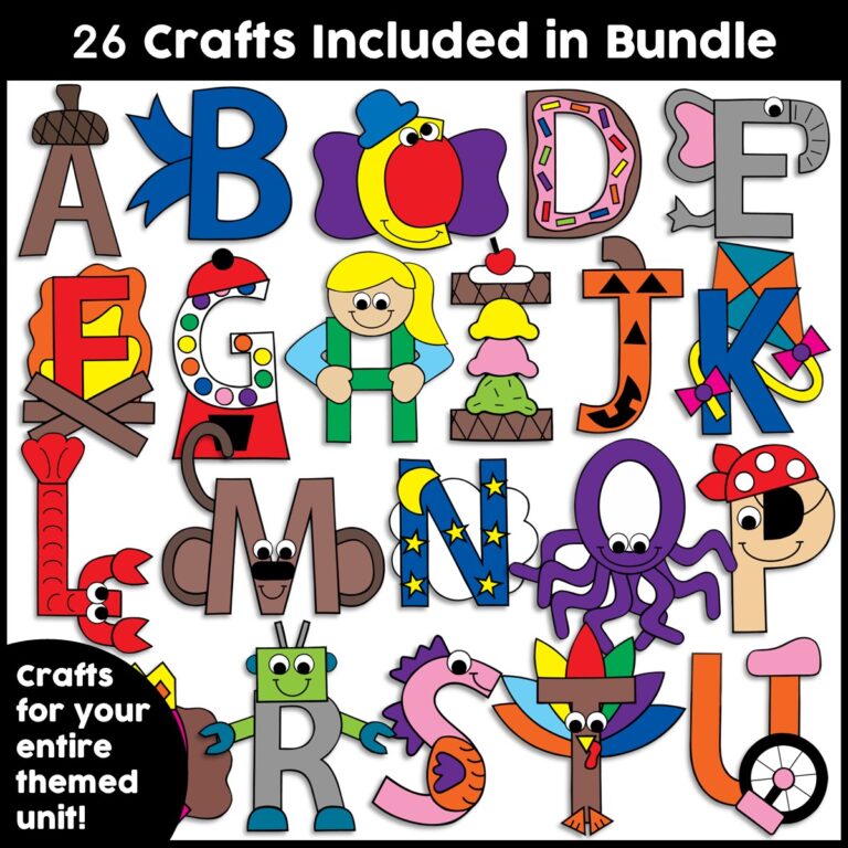 Uppercase Alphabet Crafts Bundle - Crafty Bee Creations