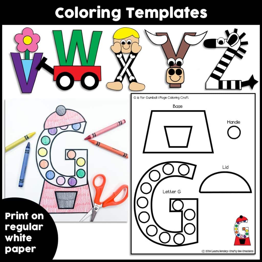 Uppercase Alphabet Crafts Bundle - Crafty Bee Creations