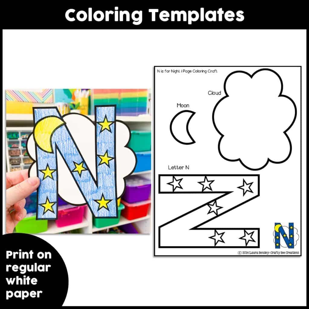Uppercase Letter N is for Night Craft Activity - Crafty Bee Creations