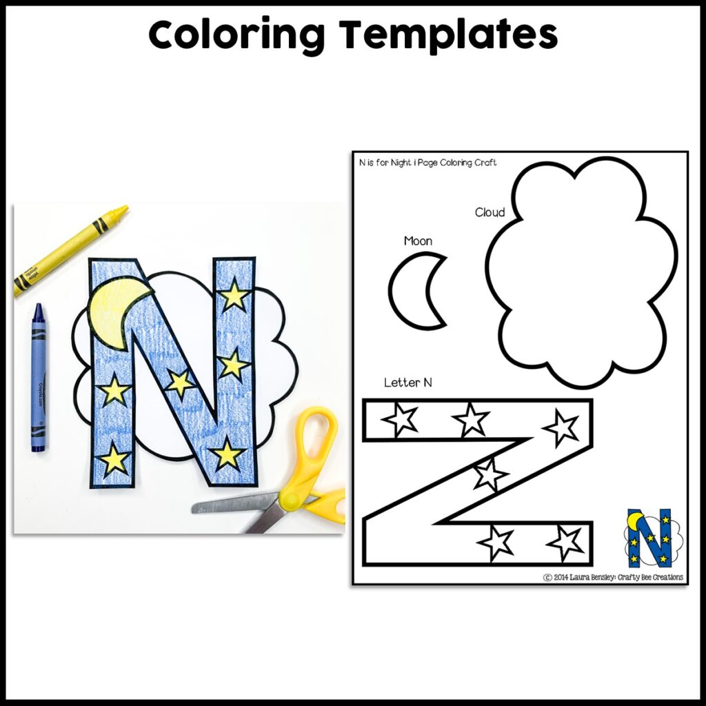 Uppercase Letter N is for Night Craft Activity - Crafty Bee Creations