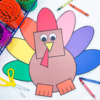 Adorable & Simple 2D Shape Turkey Craft for Little Fingers