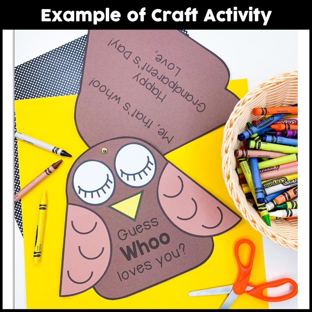 Grandparents Day Owl Card Craft Activity - Crafty Bee Creations