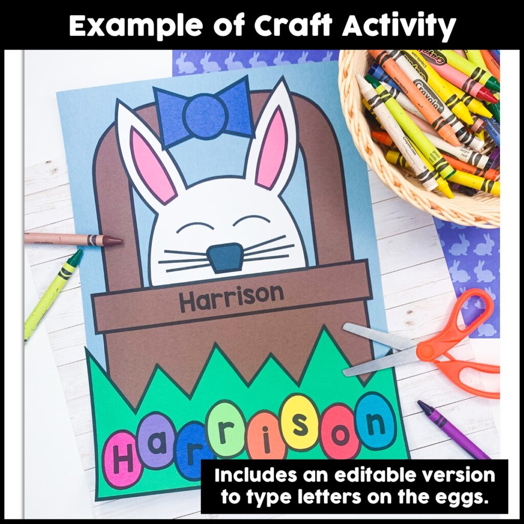 Easter Basket Name Craft Activity - Crafty Bee Creations