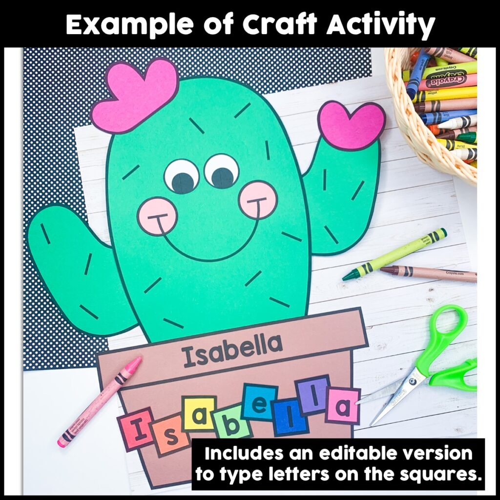 Cactus Name Craft Activity - Crafty Bee Creations