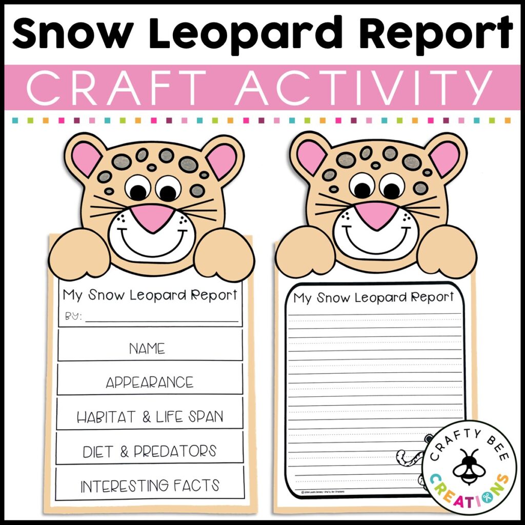 Snow Leopard Report Craft - Crafty Bee Creations