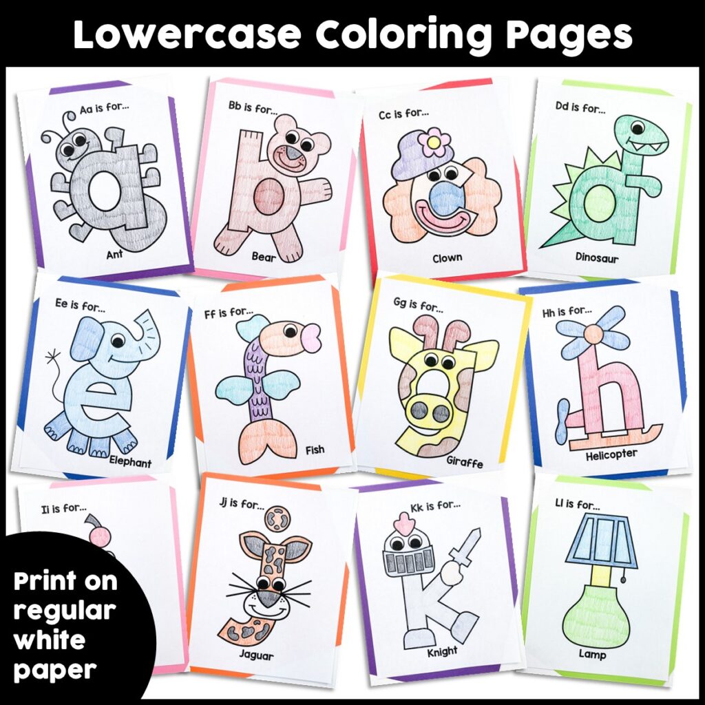 Uppercase and Lowercase Alphabet Coloring Pages Bundle - Crafty Bee ...