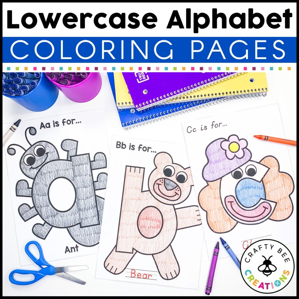 Lowercase Alphabet Coloring Pages - Crafty Bee Creations