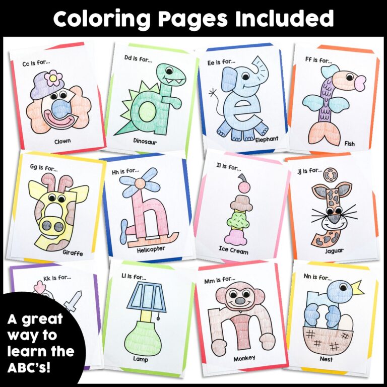 Lowercase Alphabet Coloring Pages - Crafty Bee Creations