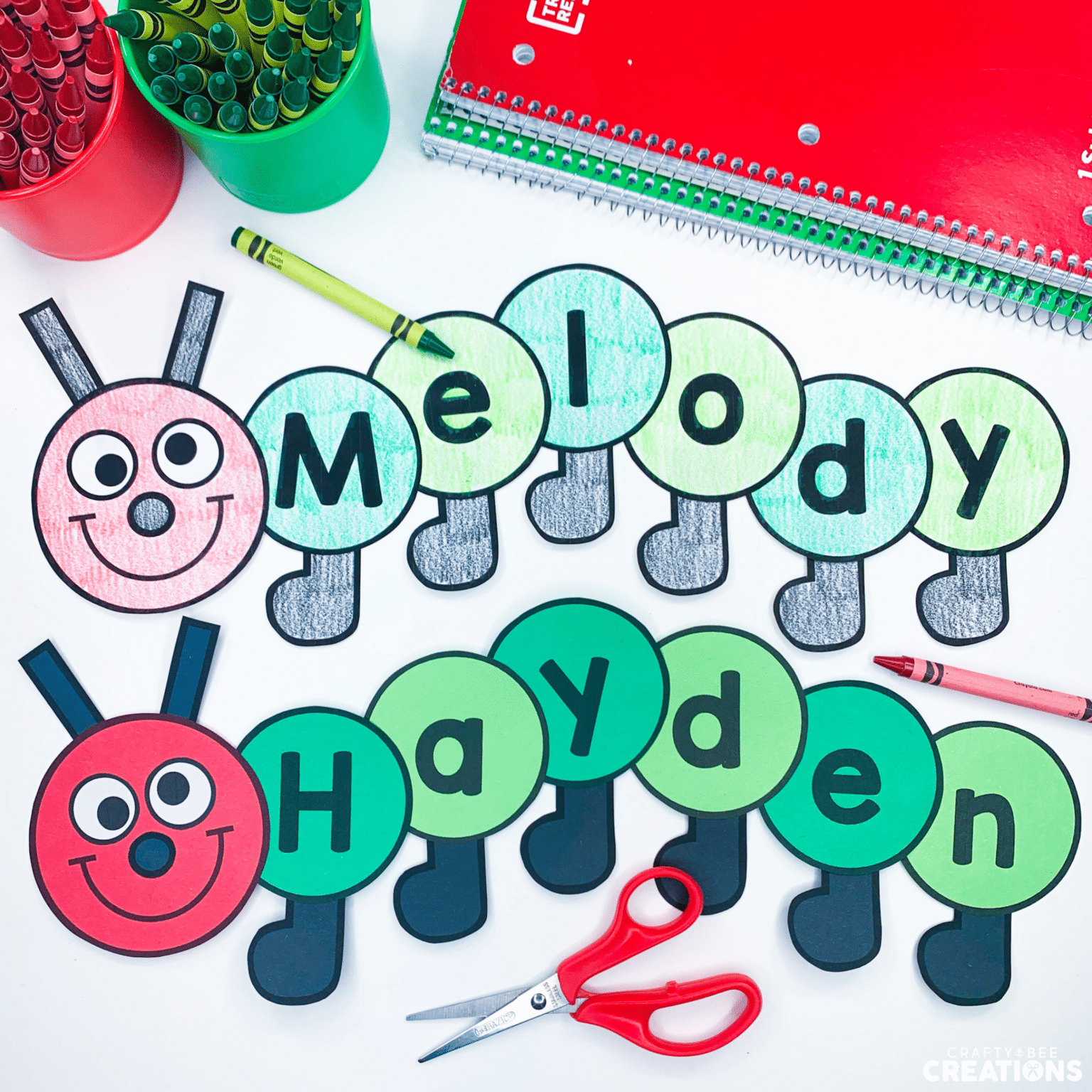 Cute and Easy Caterpillar Name Craft for Kids - Crafty Bee Creations