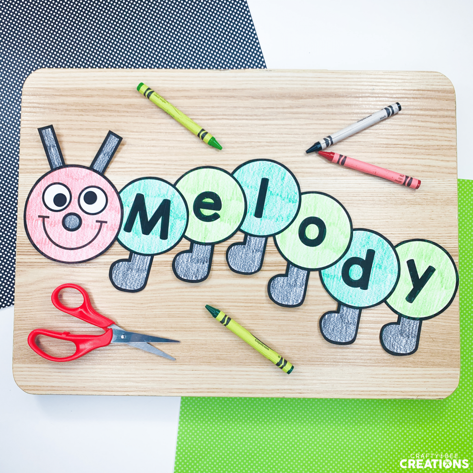 Cute and Easy Caterpillar Name Craft for Kids - Crafty Bee Creations