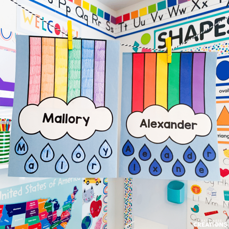 Beautiful Spring Rainbow Name Craft for Kids of All Ages - Crafty Bee ...
