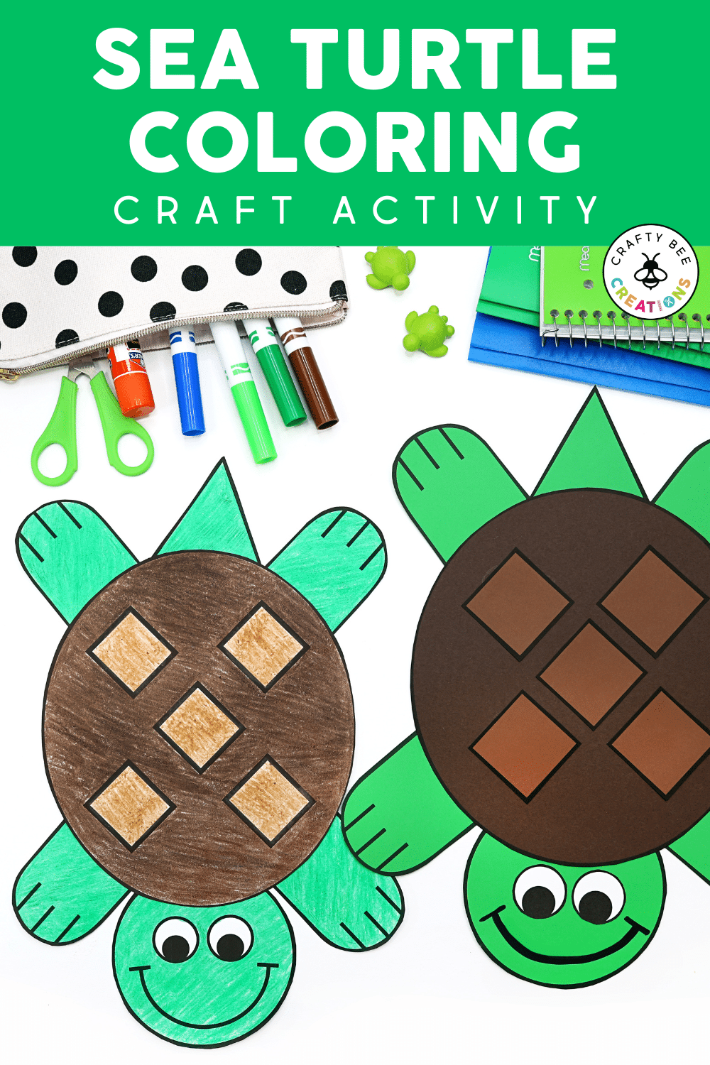 Adorable Turtle Craft and 13 Ocean Animal Crafts Galore - Crafty Bee ...