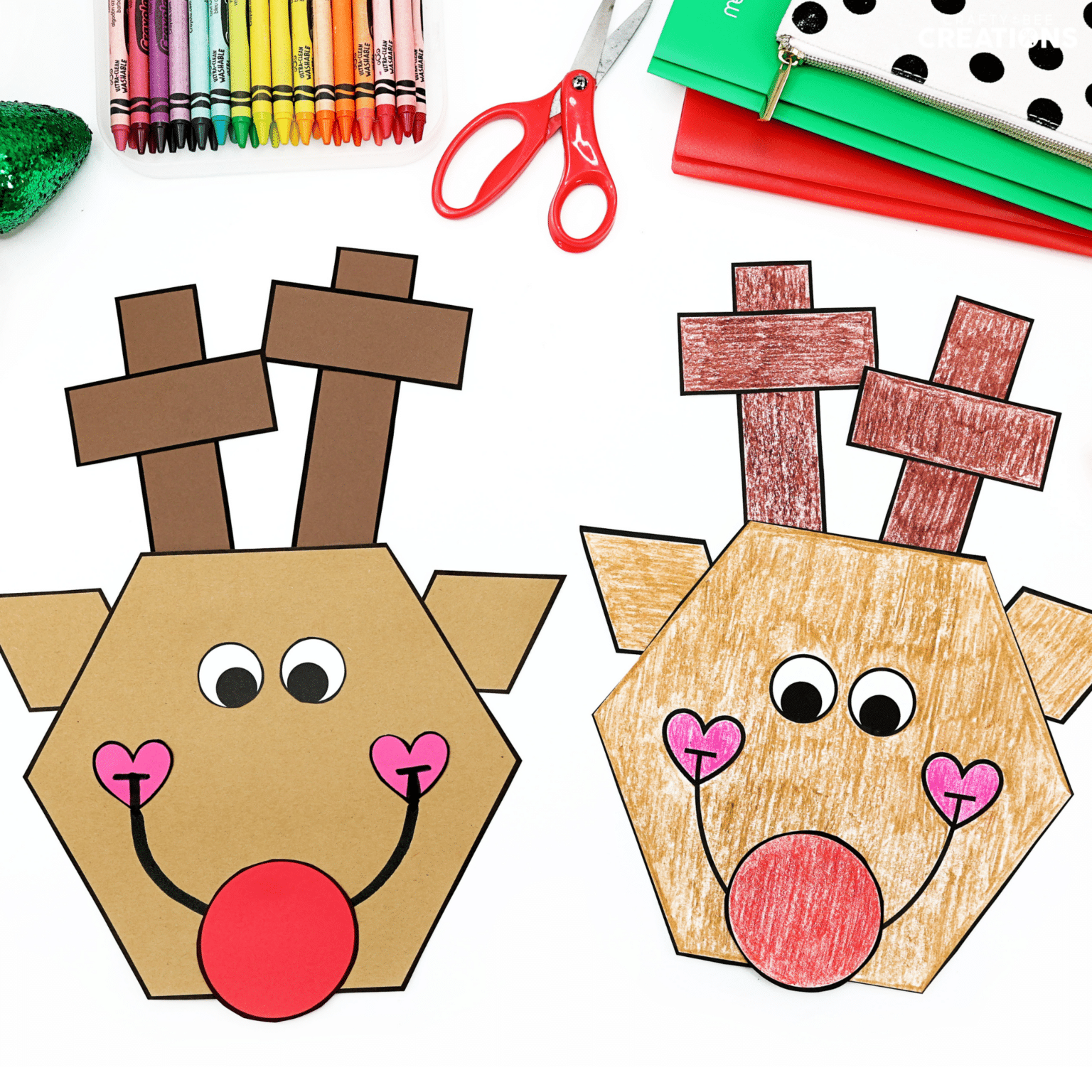 Add Holiday Cheer to Your Lessons with This 2D Shape Reindeer Craft ...
