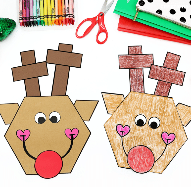 Add Holiday Cheer to Your Lessons with This 2D Shape Reindeer Craft ...