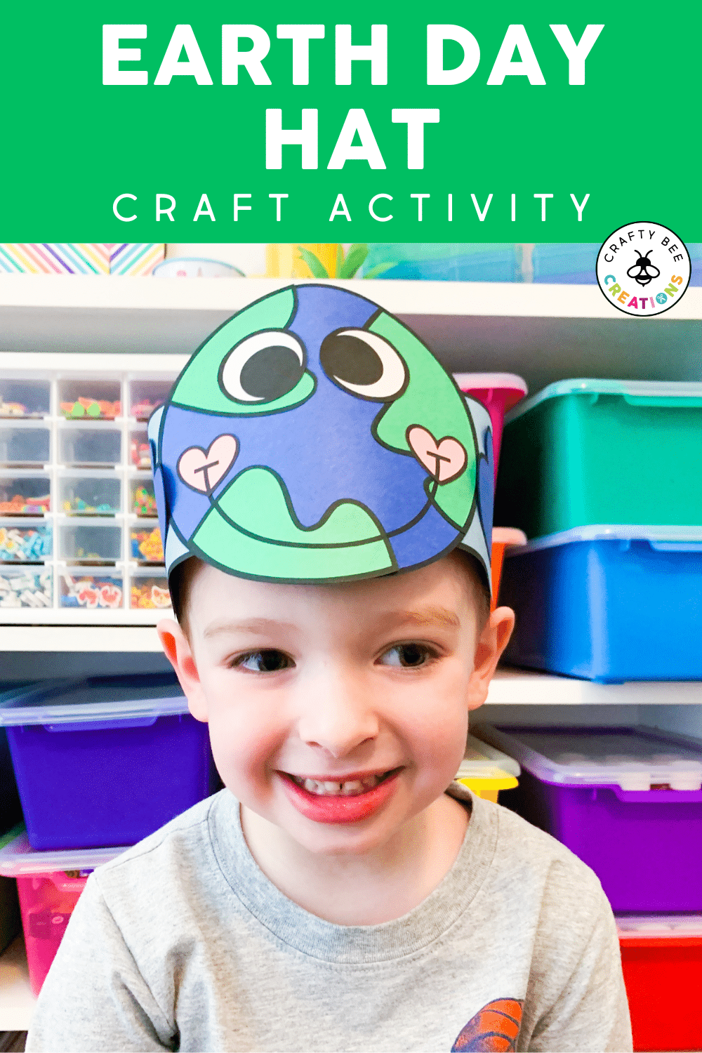 A Fun and Easy Earth Day Hat Craft for Kids to Make this Spring ...