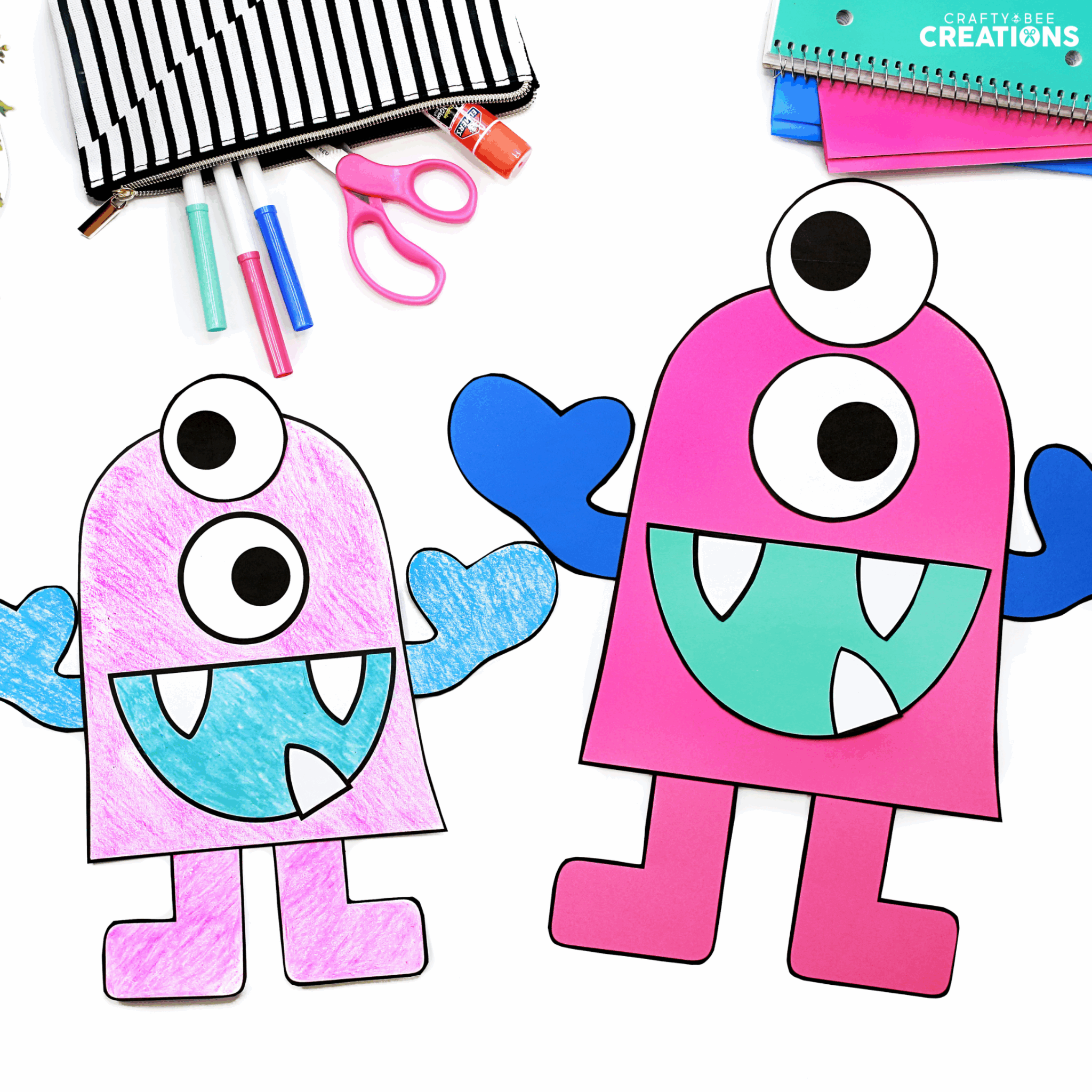 Pink Monster Craft for Kids - Crafty Bee Creations